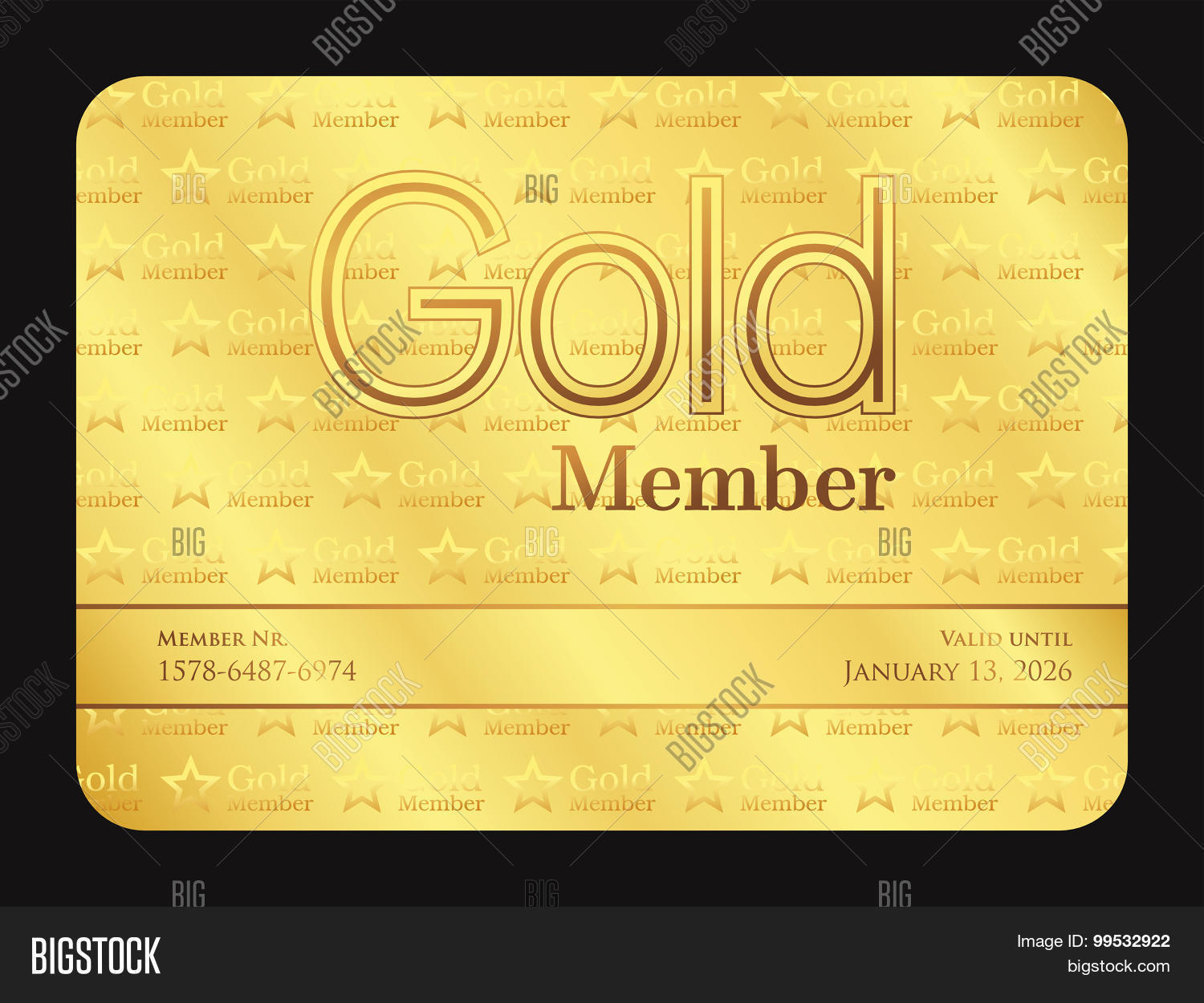 Gold Member Club Card Vector & Photo (Free Trial) | Bigstock