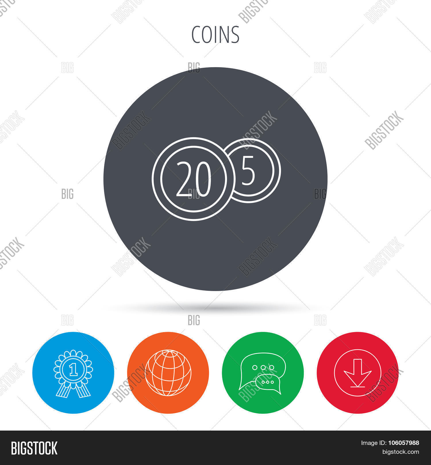 Coins Icon. Cash Vector & Photo (Free Trial) | Bigstock