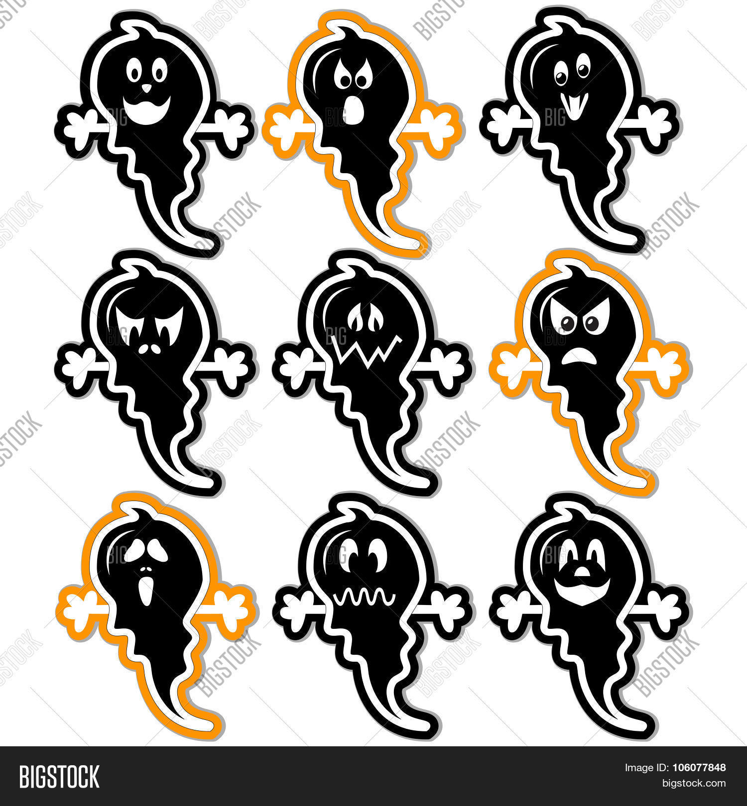 Halloween Ghost Icons Vector & Photo (Free Trial) | Bigstock