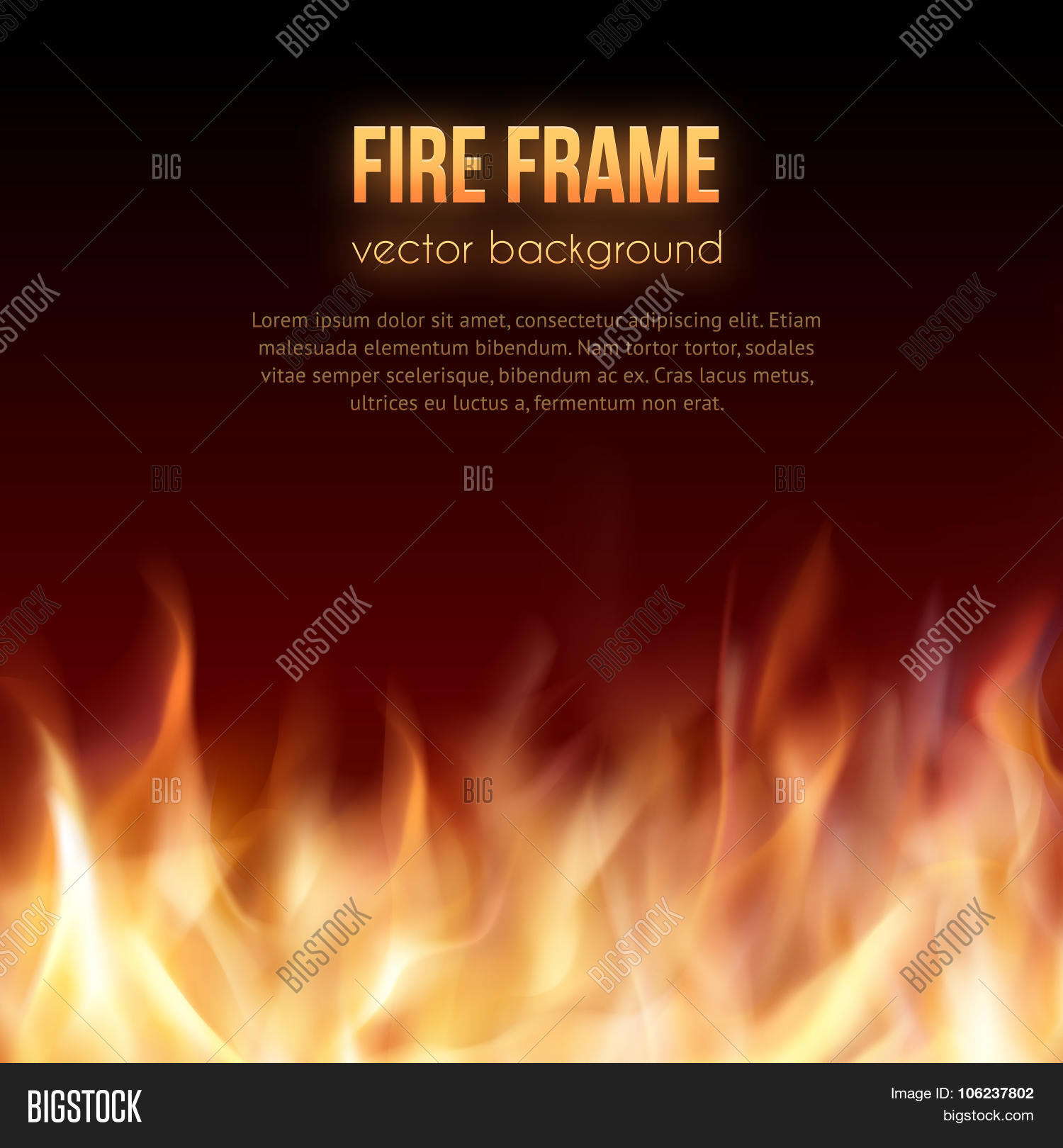 Burning Fire Frame. Vector & Photo (Free Trial) | Bigstock