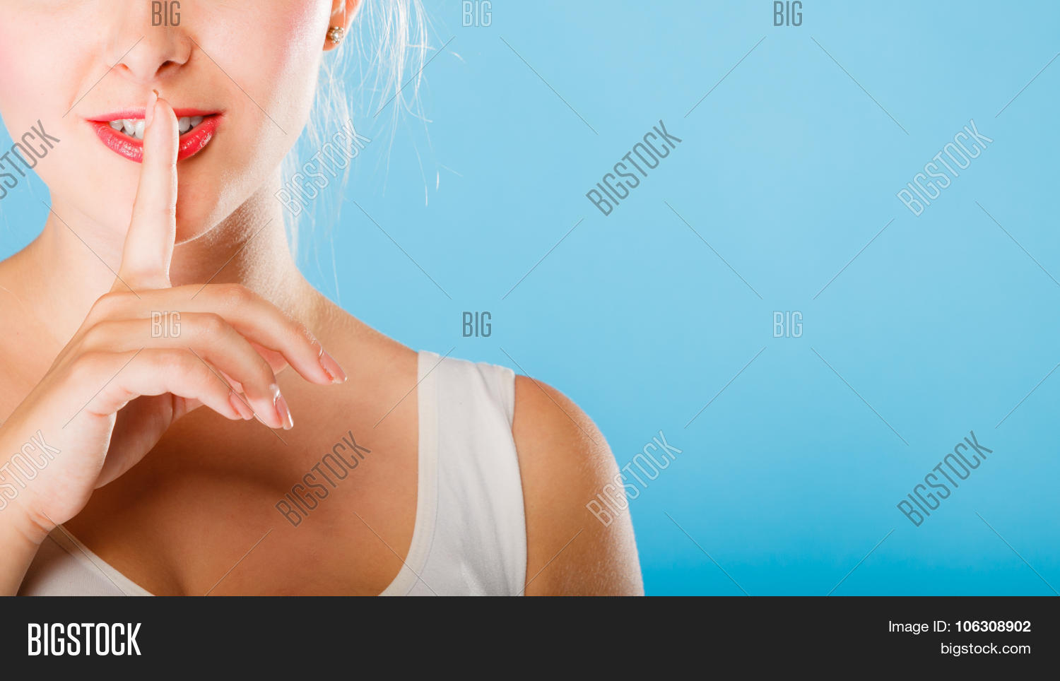 Girl Hand Silence Sign Image & Photo (Free Trial) | Bigstock