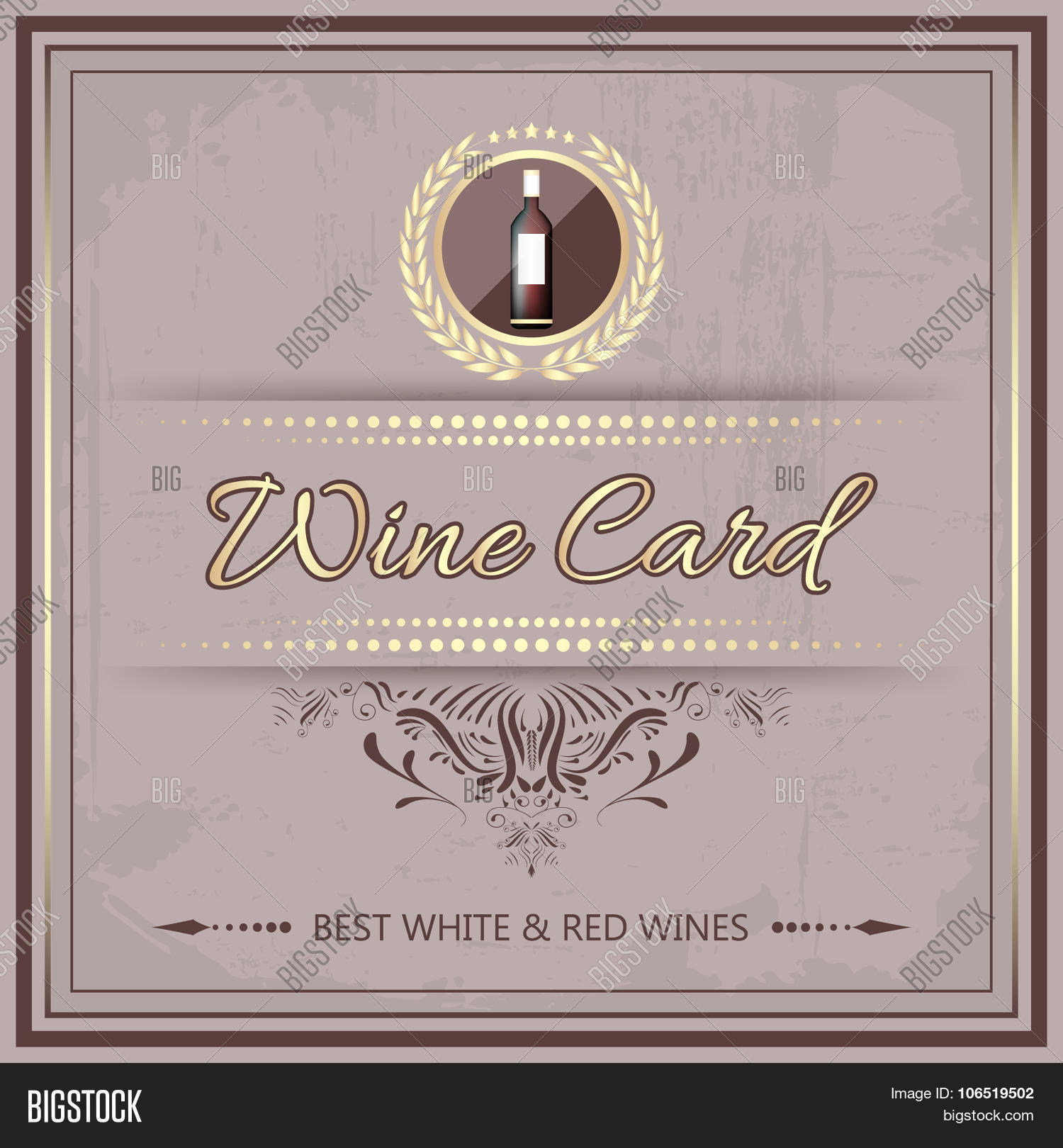 Wine Card Your Vector & Photo (Free Trial) | Bigstock