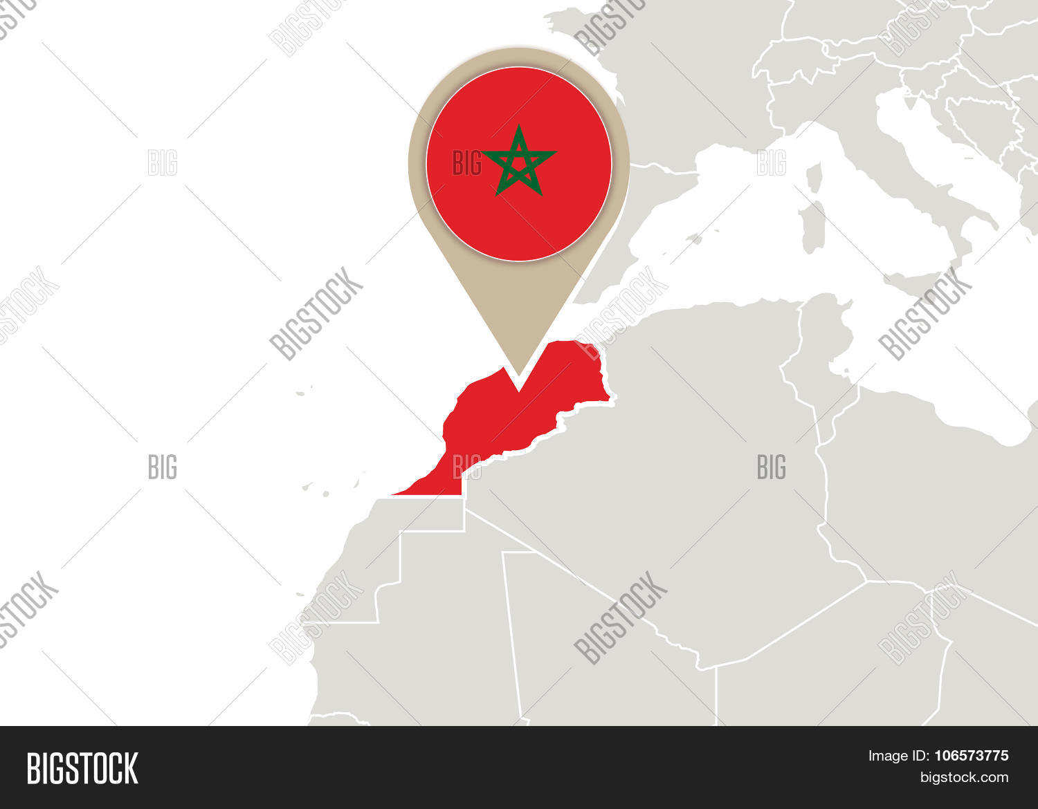 Morocco On World Map Vector & Photo (Free Trial) | Bigstock