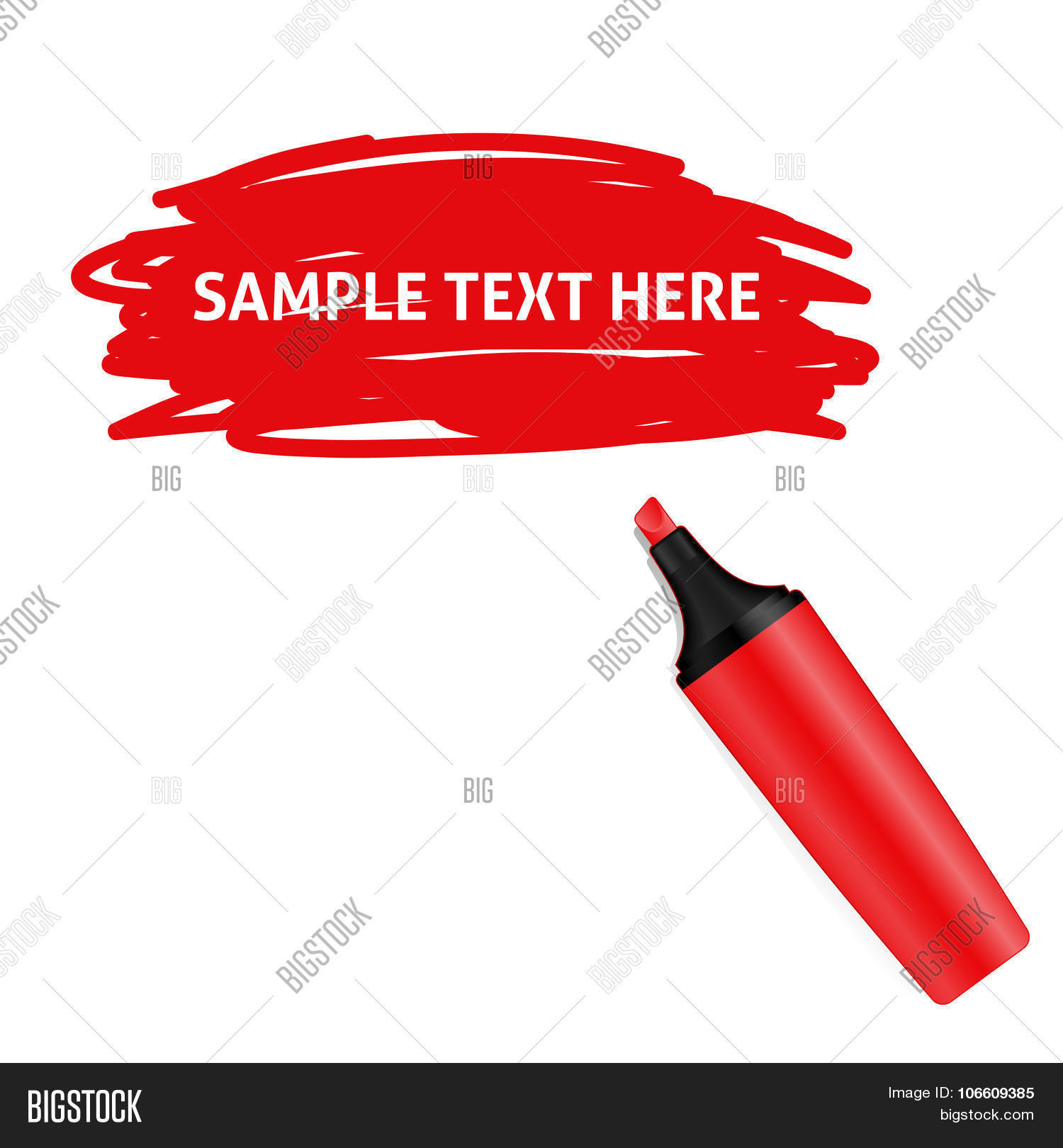 Realistic Red Marker Vector & Photo (Free Trial) | Bigstock