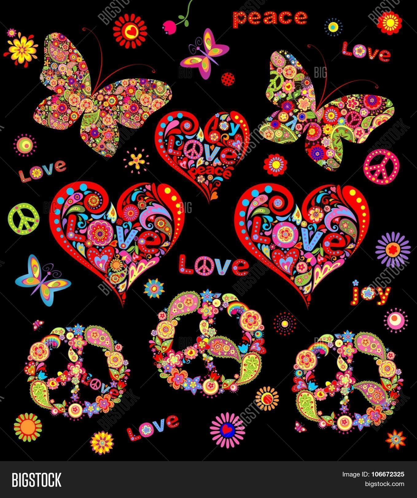 Prints Hippie Design Vector & Photo (Free Trial) | Bigstock