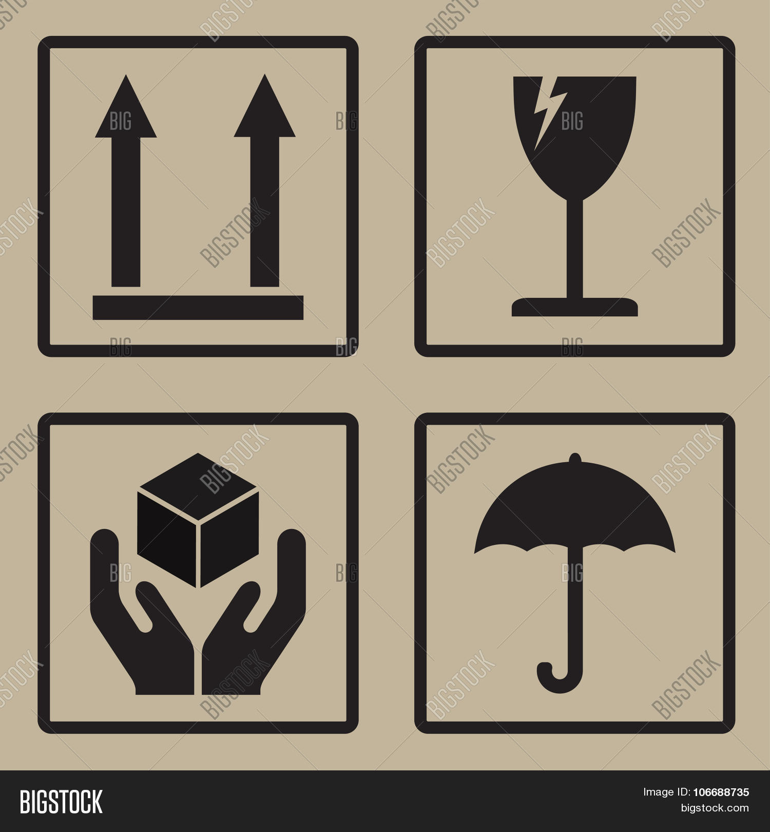 Packaging Icons Sign Vector & Photo (Free Trial) | Bigstock