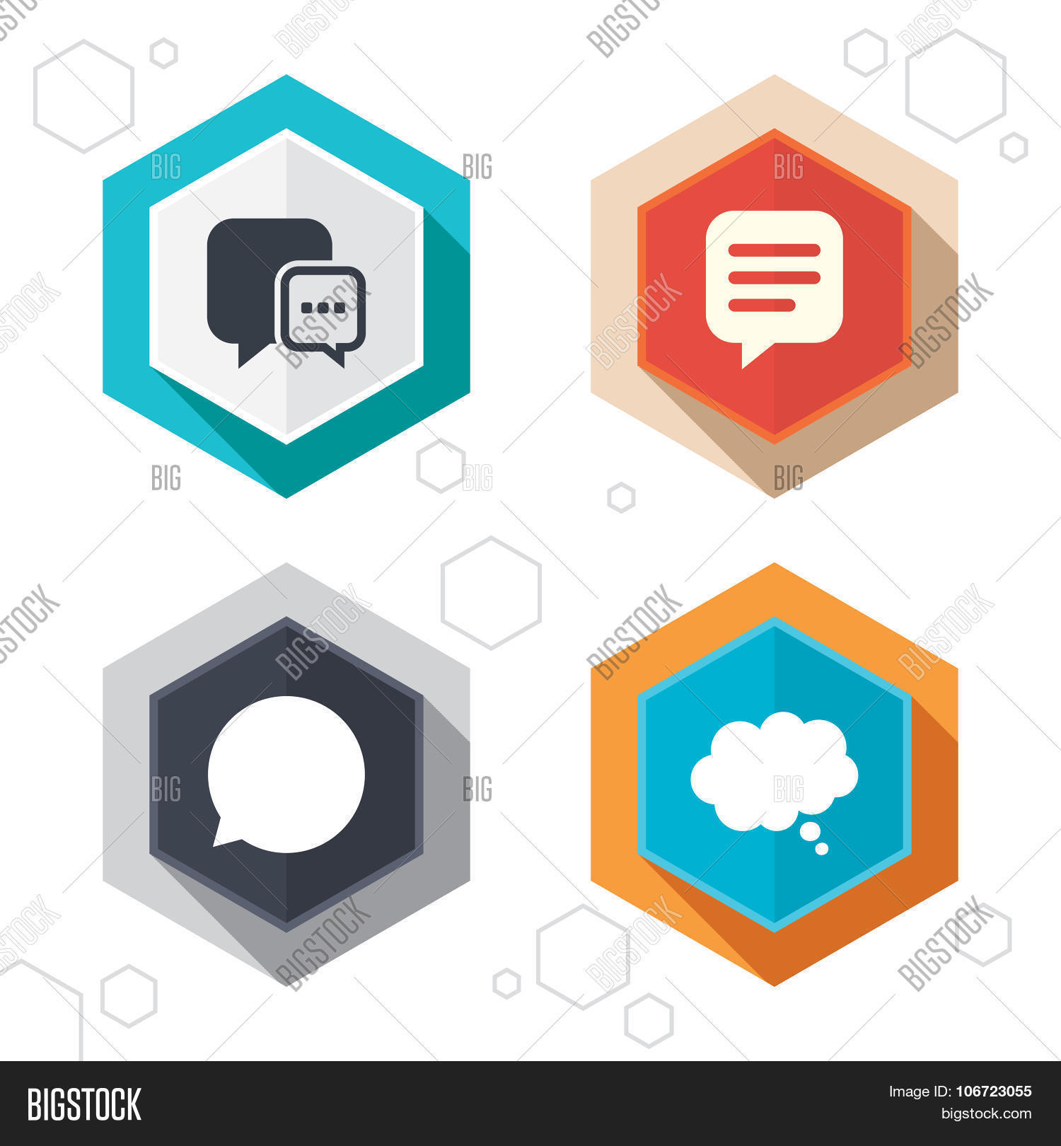 Chat Icons. Comic Vector & Photo (Free Trial) | Bigstock