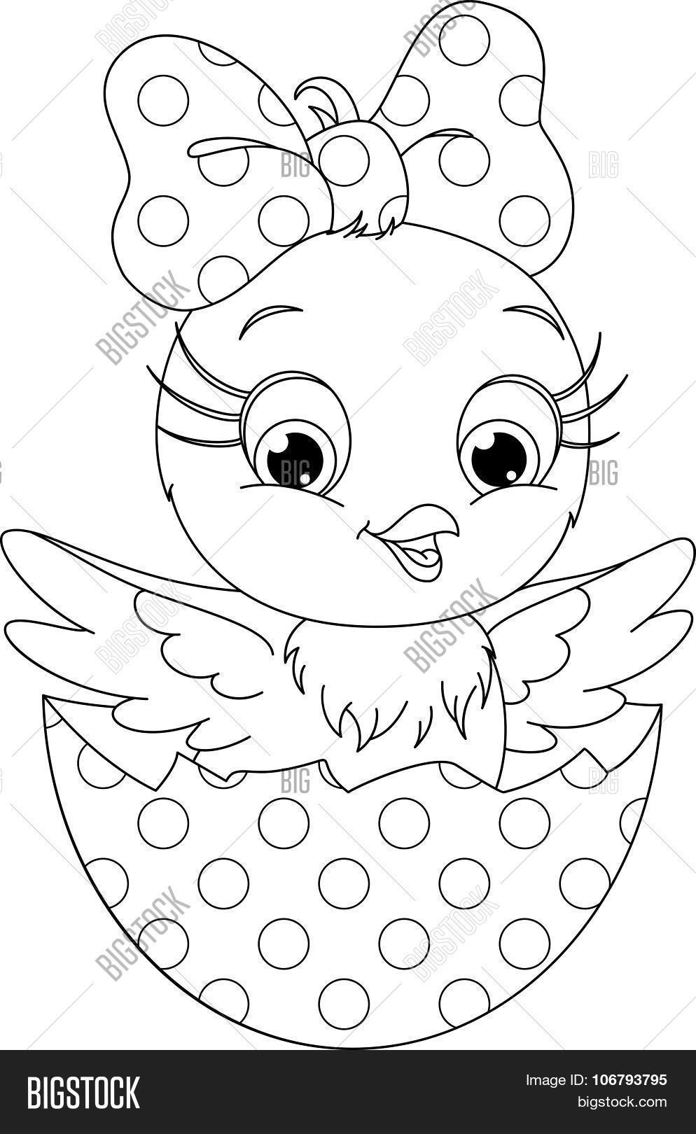 Chicken Coloring Page Vector & Photo (Free Trial) | Bigstock