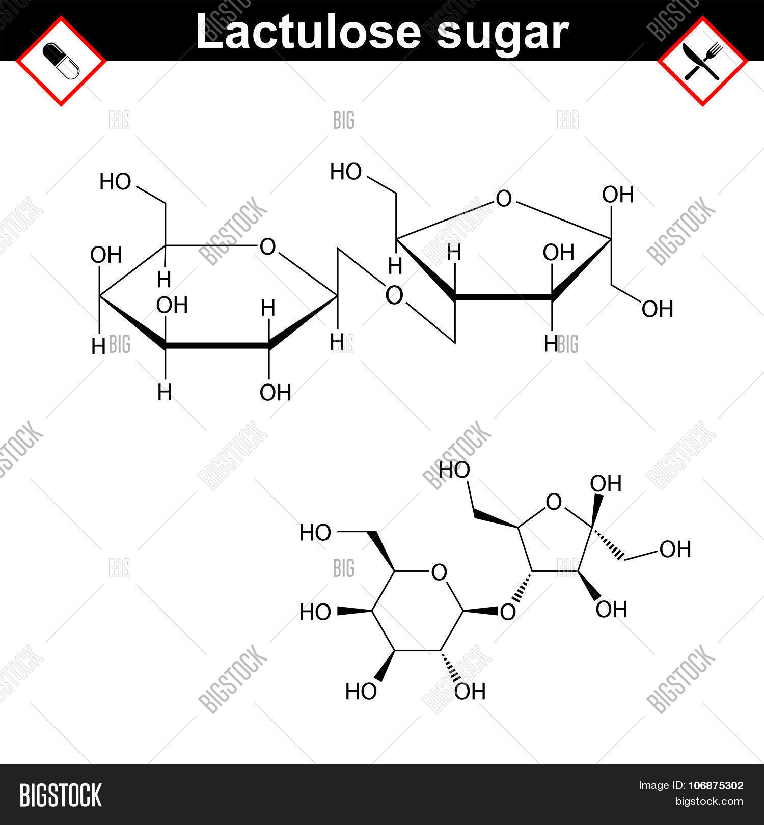 Lactulose Chemical Vector & Photo (Free Trial) | Bigstock