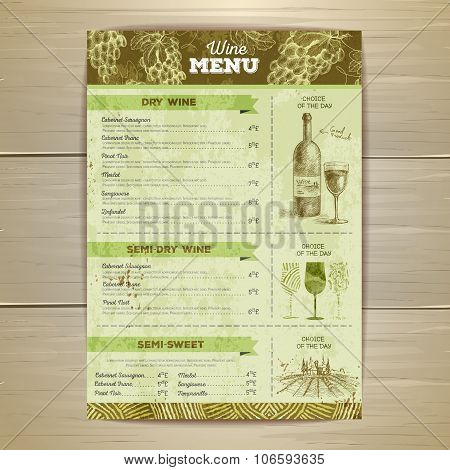 Vintage Wine Menu Vector & Photo (Free Trial) | Bigstock