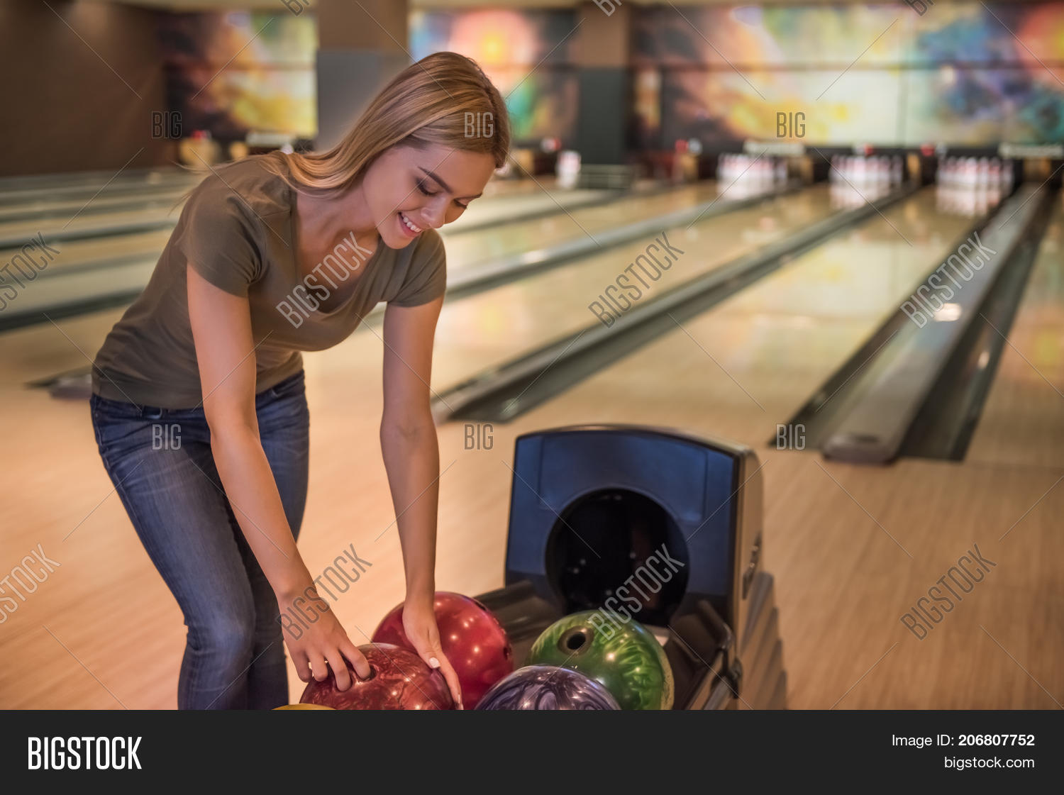 Girl Playing Bowling Image & Photo (Free Trial) | Bigstock