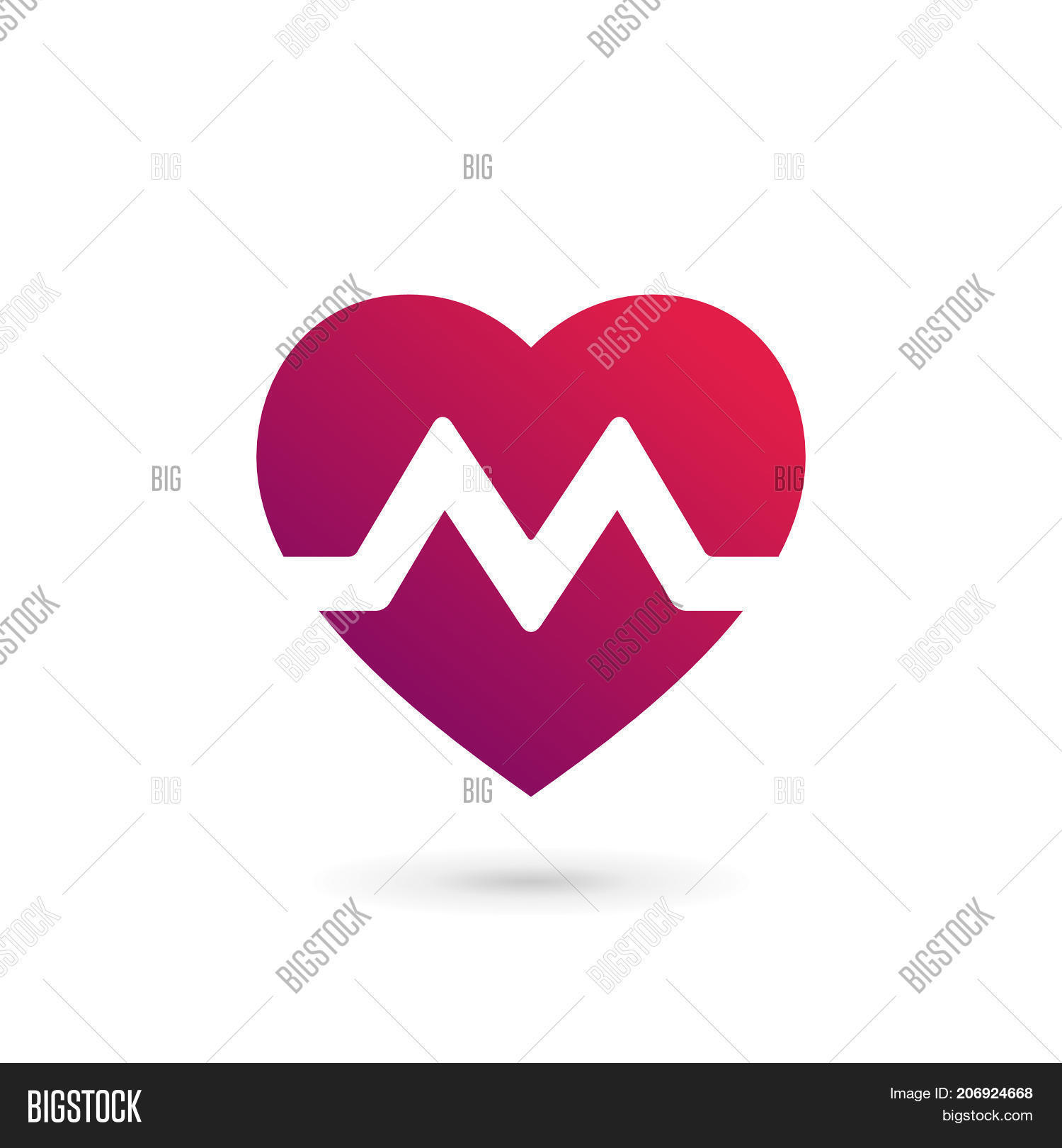 Letter M Heart Logo Vector & Photo (Free Trial) | Bigstock