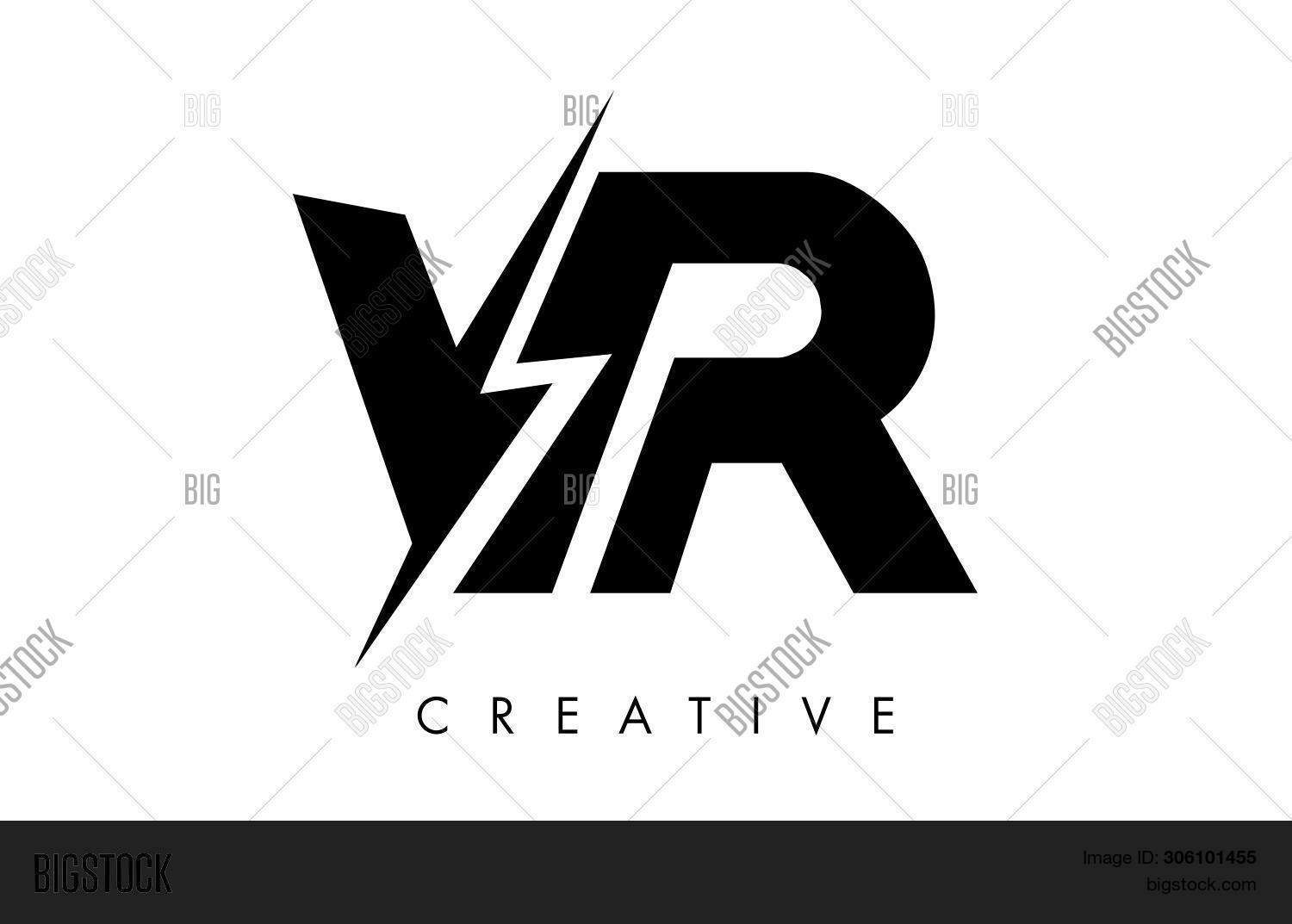 Vr Letter Logo Design Vector & Photo (Free Trial) | Bigstock
