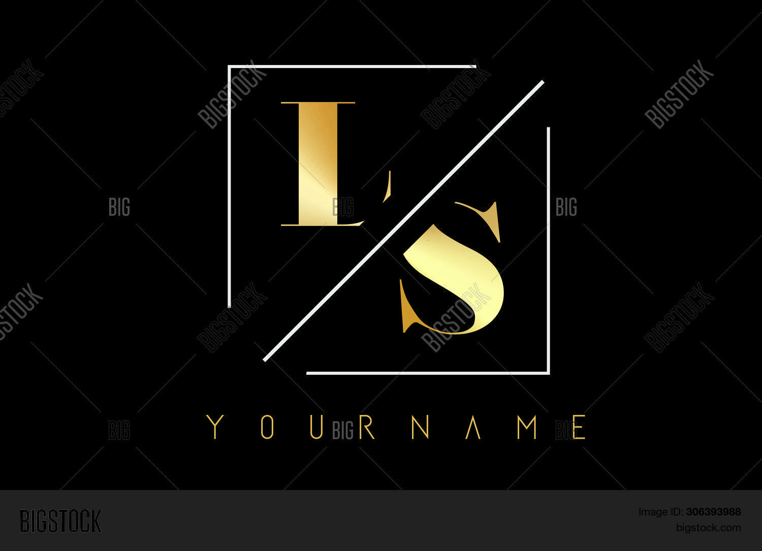 Ls Golden Letter Logo Vector & Photo (Free Trial) | Bigstock
