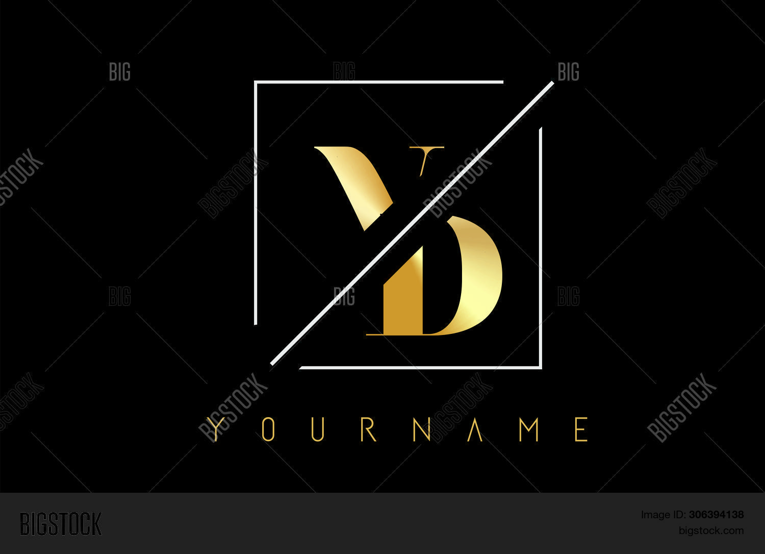 Vd Golden Letter Logo Vector & Photo (Free Trial) | Bigstock