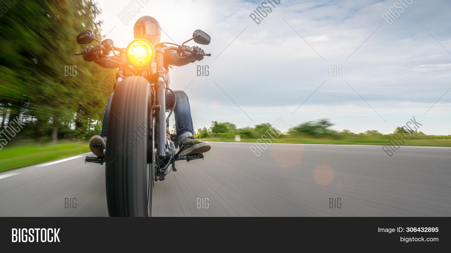 Motorbike On Road Image & Photo (Free Trial) | Bigstock