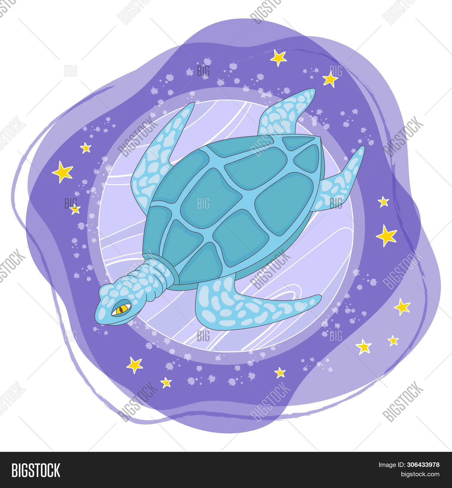 Moon Turtle Cartoon Vector & Photo (Free Trial) | Bigstock