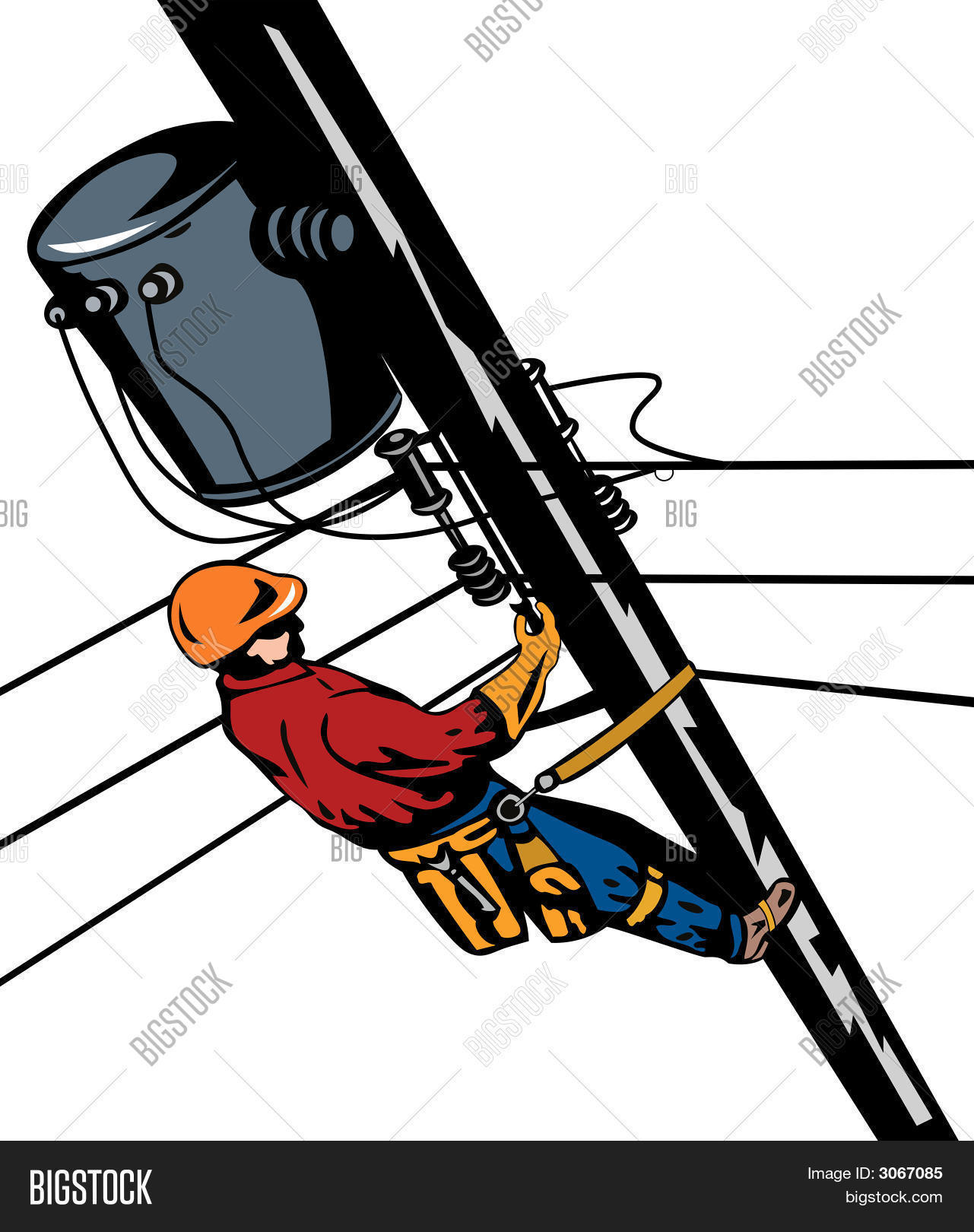 Lineman Working Vector & Photo (Free Trial) | Bigstock