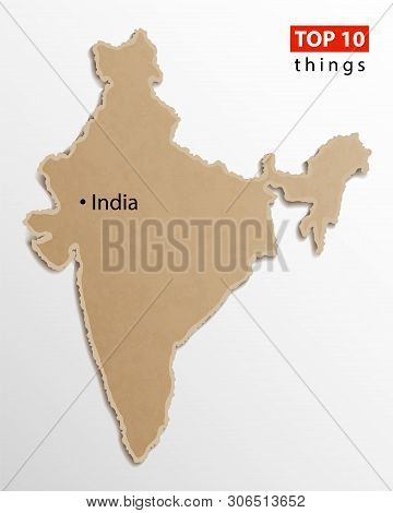India Map On Craft Vector & Photo (Free Trial) | Bigstock