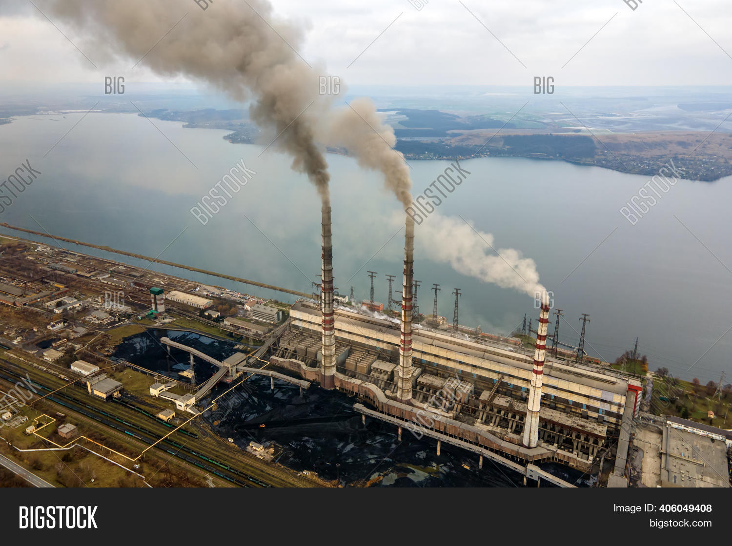 Aerial View Coal Power Image & Photo (Free Trial) | Bigstock