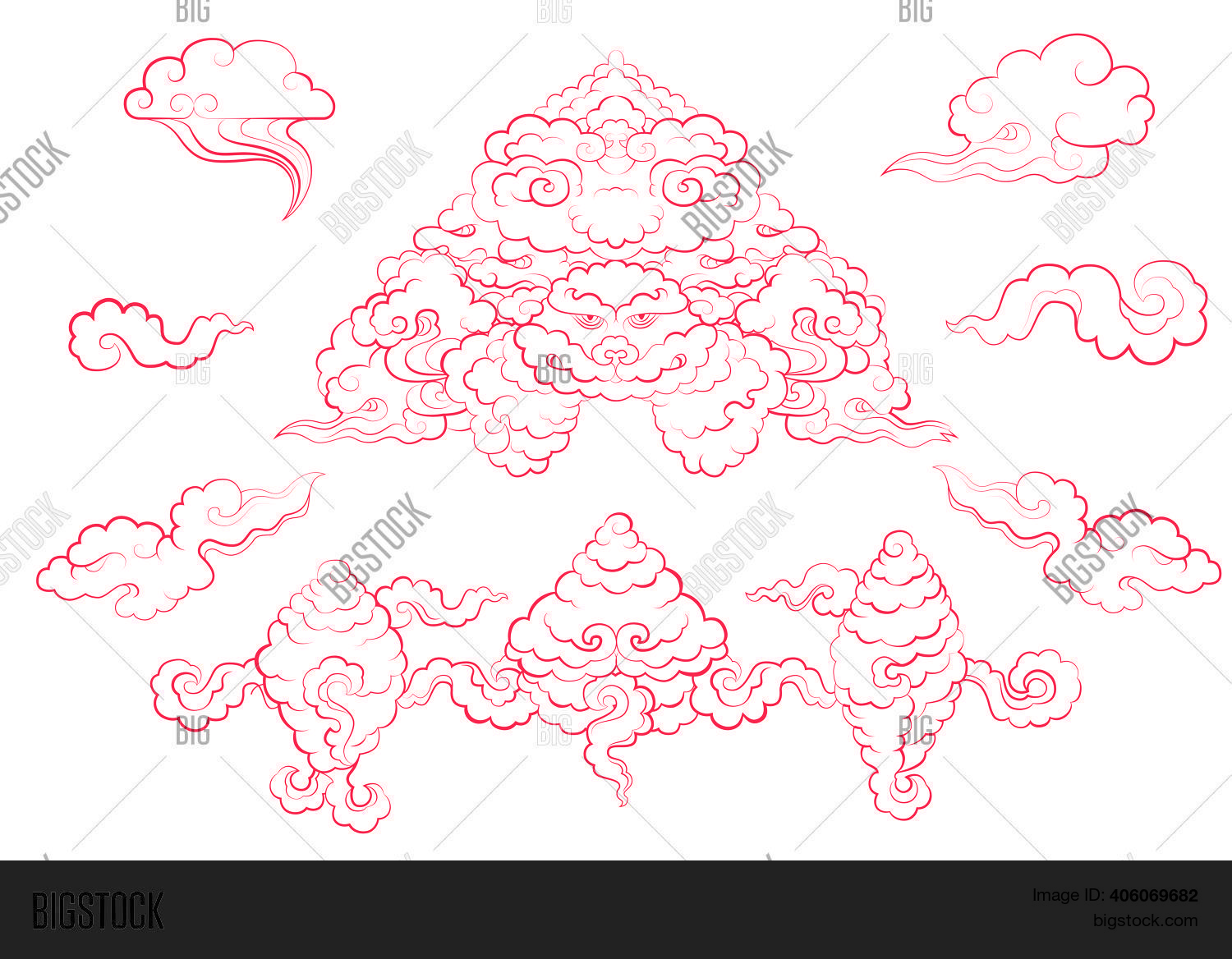 Clouds Chinese Style Vector & Photo (Free Trial) | Bigstock