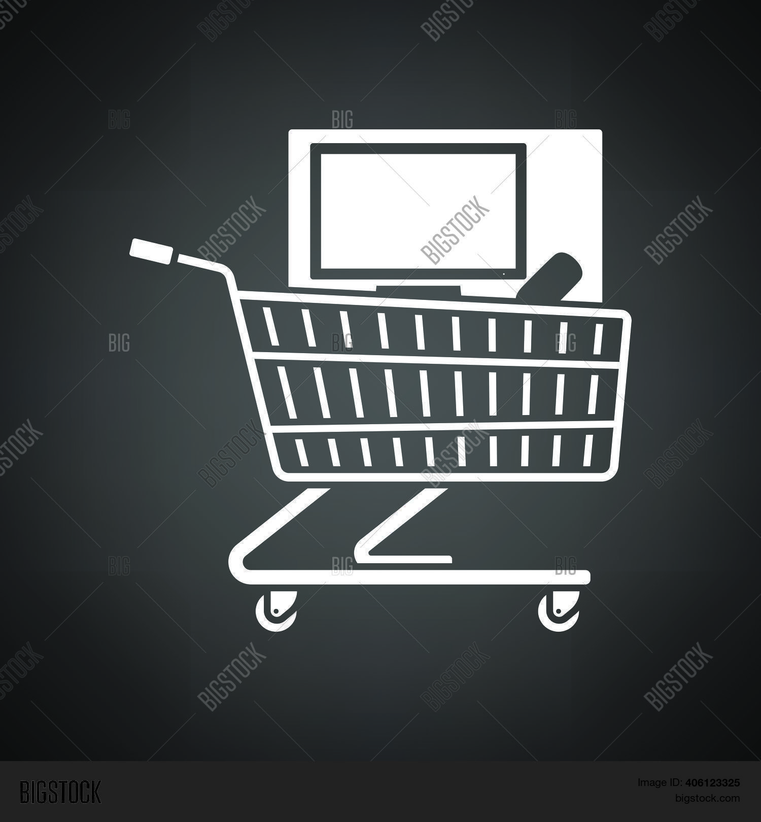 Shopping Cart Pc Icon Vector & Photo (Free Trial) | Bigstock