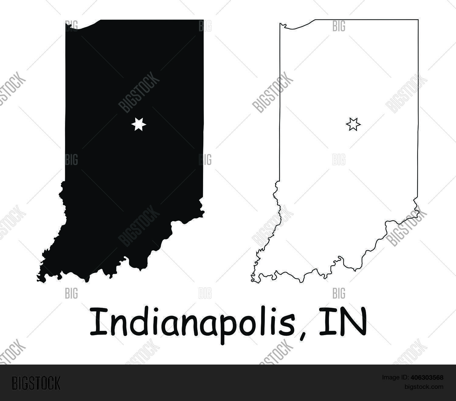 Indiana State Maps Vector & Photo (Free Trial) | Bigstock
