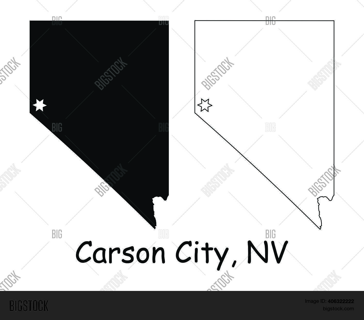 Nevada Nv State Map Vector & Photo (Free Trial) | Bigstock