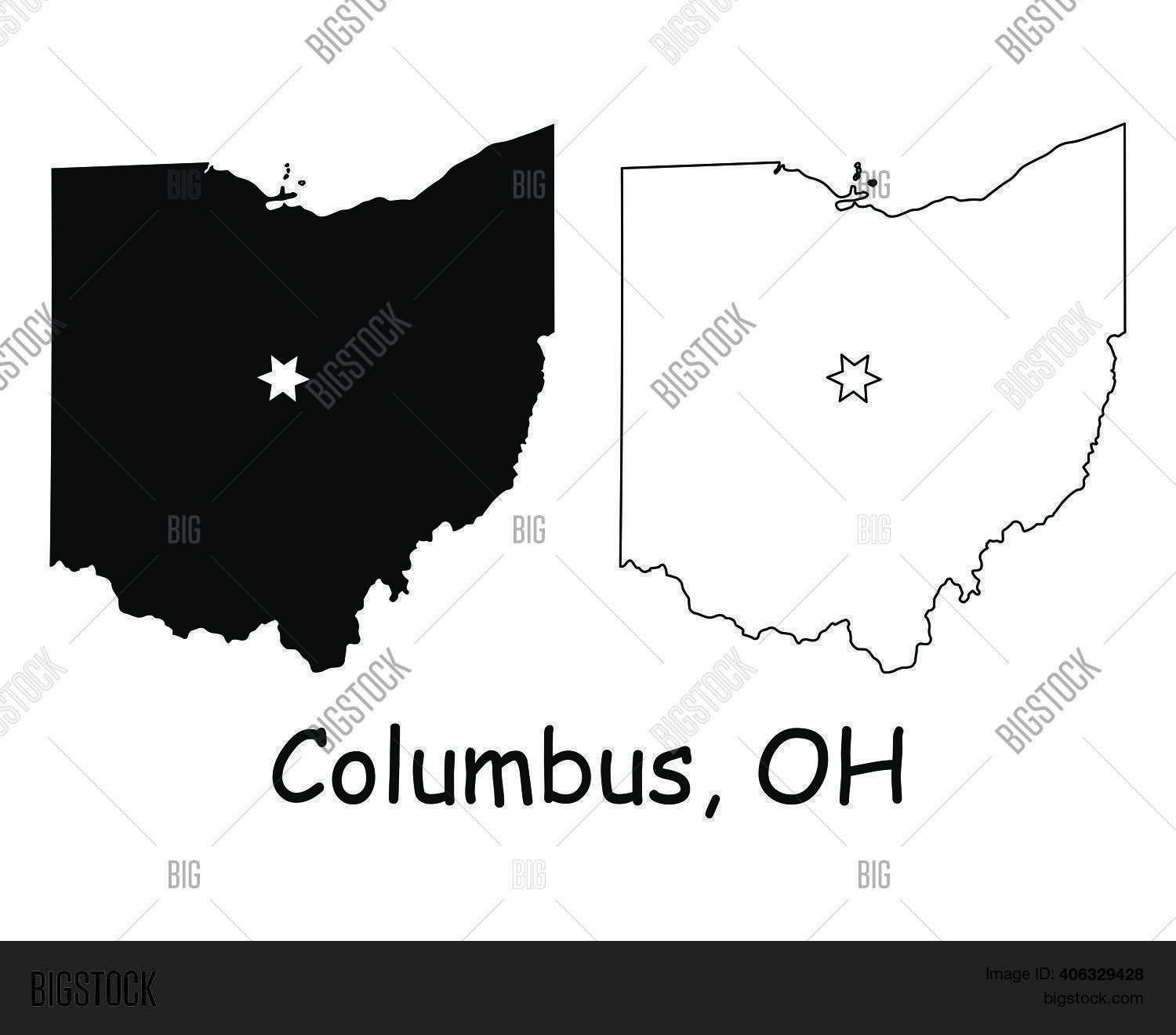 Ohio Oh State Map Usa Vector & Photo (Free Trial) | Bigstock