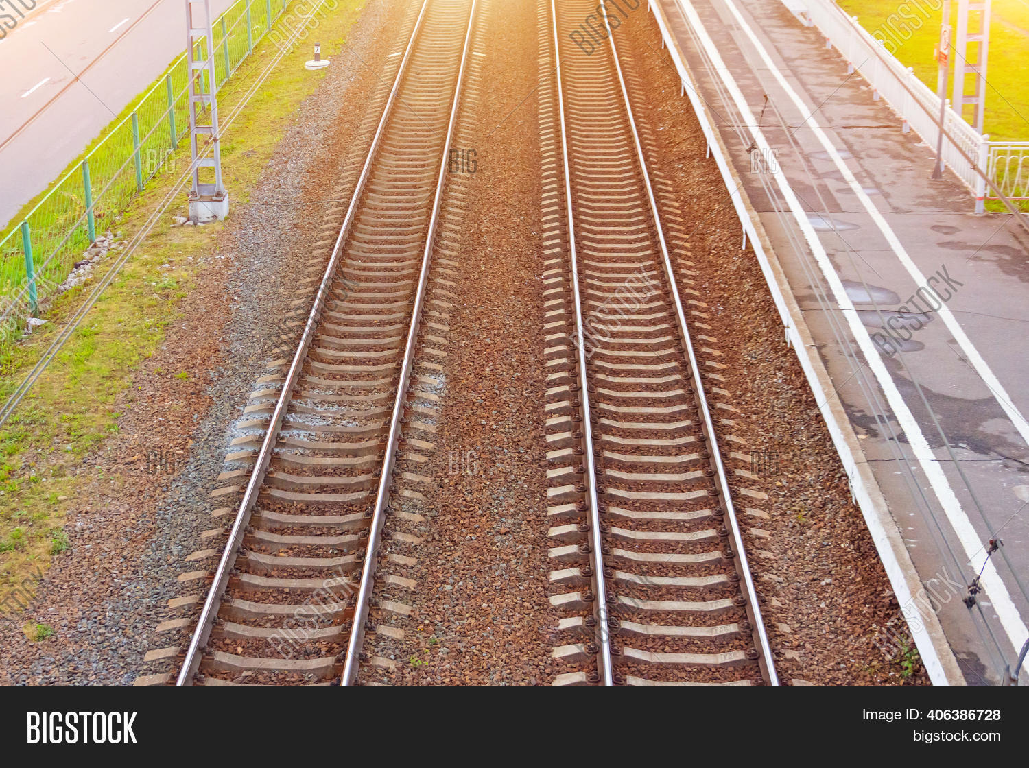 Two Rail Tracks High Image & Photo (Free Trial) | Bigstock