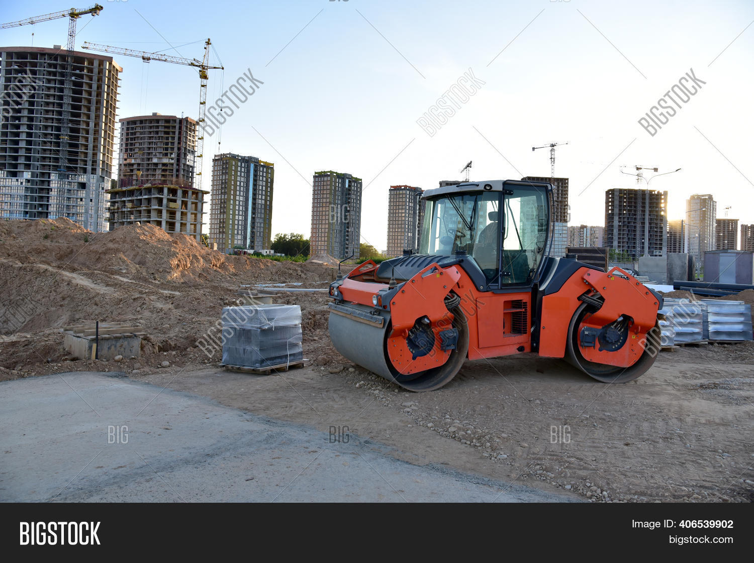 Paving Roller Machine Image & Photo (Free Trial) | Bigstock