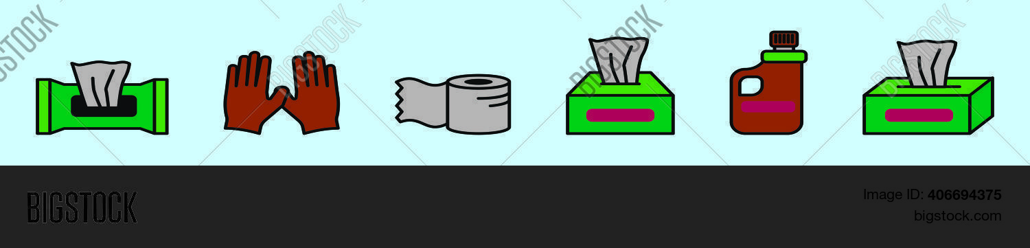 Set Wipe Cartoon Icon Vector & Photo (Free Trial) | Bigstock