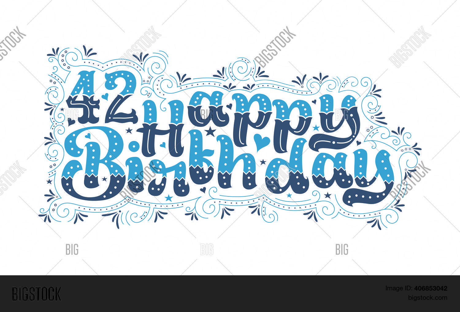 42nd Happy Birthday Vector & Photo (Free Trial) | Bigstock