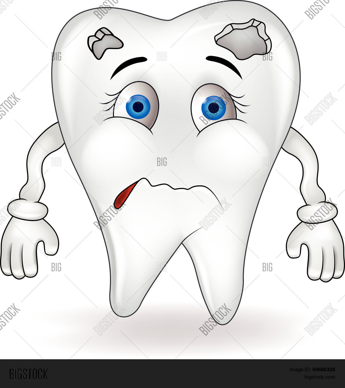 Sad Tooth Cartoon Vector & Photo (Free Trial) | Bigstock