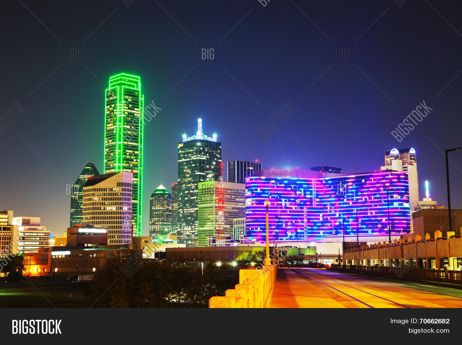 Dallas Cityscape Night Image & Photo (Free Trial) | Bigstock