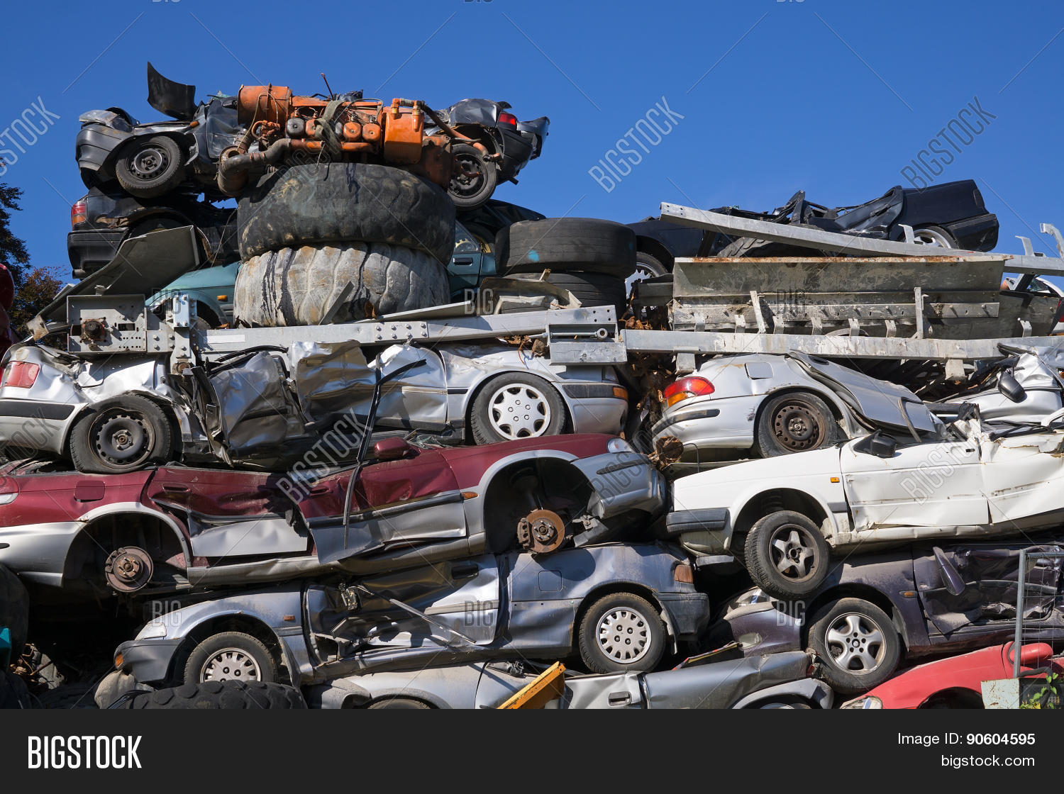 Discarded Cars Stacked Image & Photo (Free Trial) | Bigstock