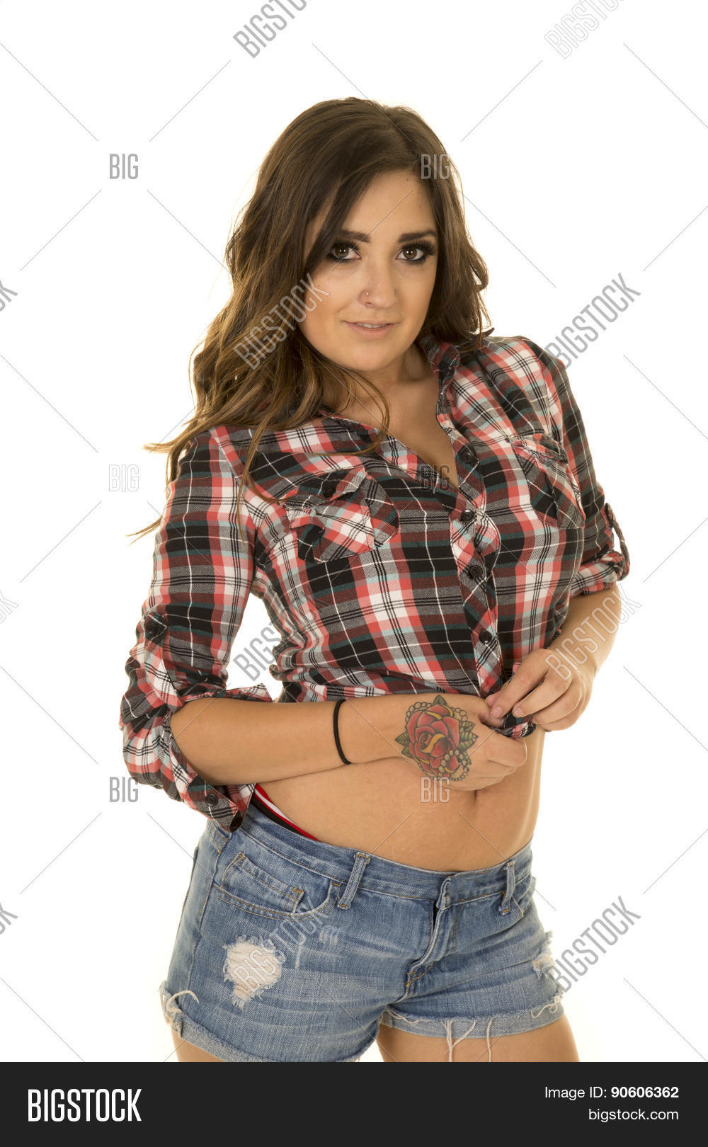 Cowgirl Plaid Shirt Image And Photo Free Trial Bigstock