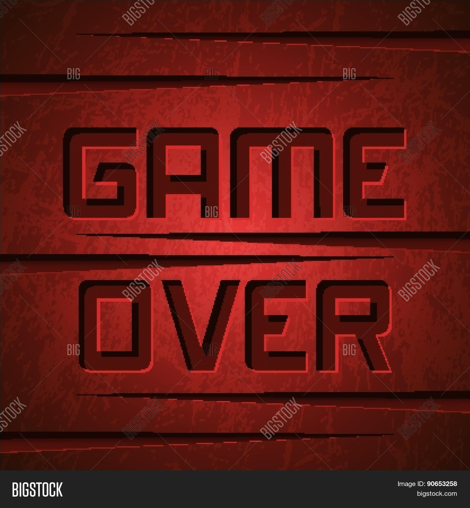 Game Over On Red Vector & Photo (Free Trial) | Bigstock