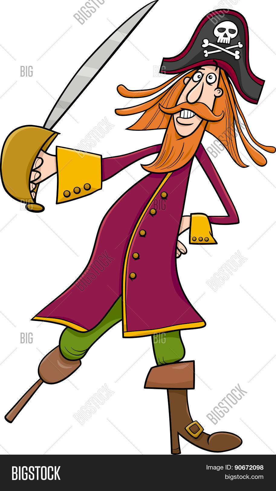 Funny Pirate Cartoon Vector & Photo (Free Trial) | Bigstock