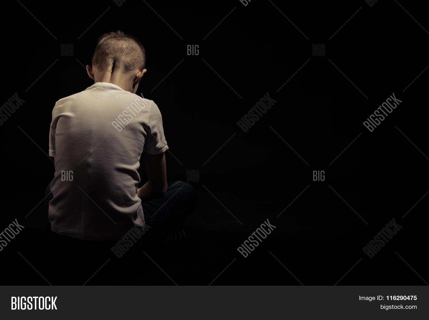 Rear View Seated Sad Image & Photo (Free Trial) | Bigstock