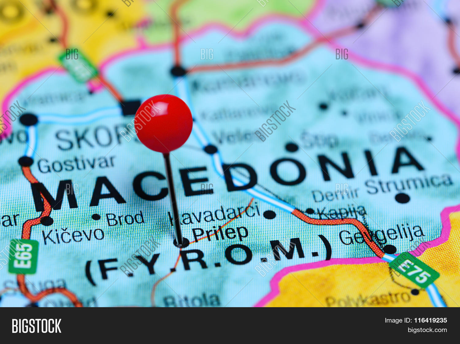 Prilep Pinned On Map Image & Photo (Free Trial) | Bigstock
