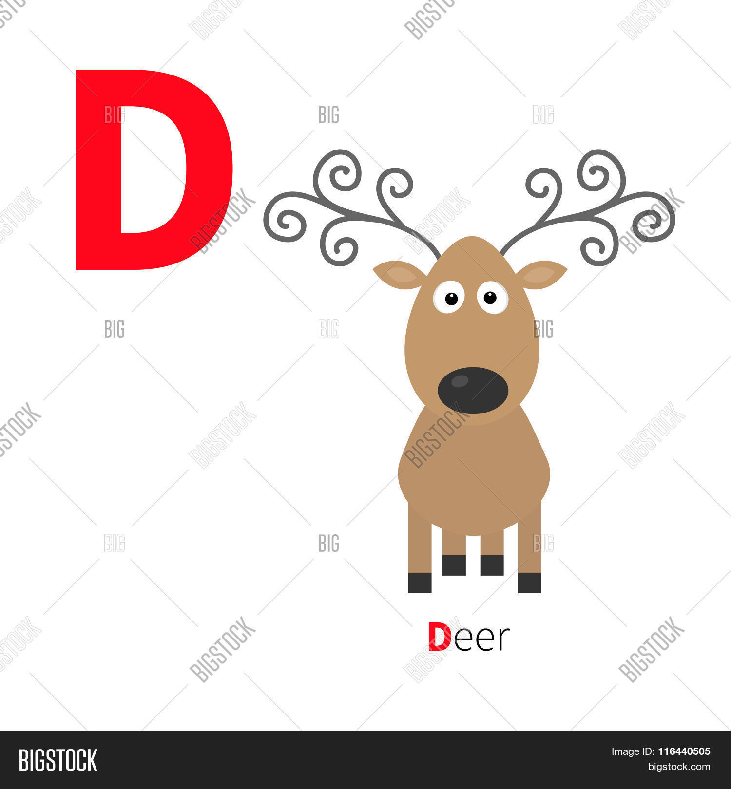 Letter D Deer Zoo Vector & Photo (Free Trial) | Bigstock