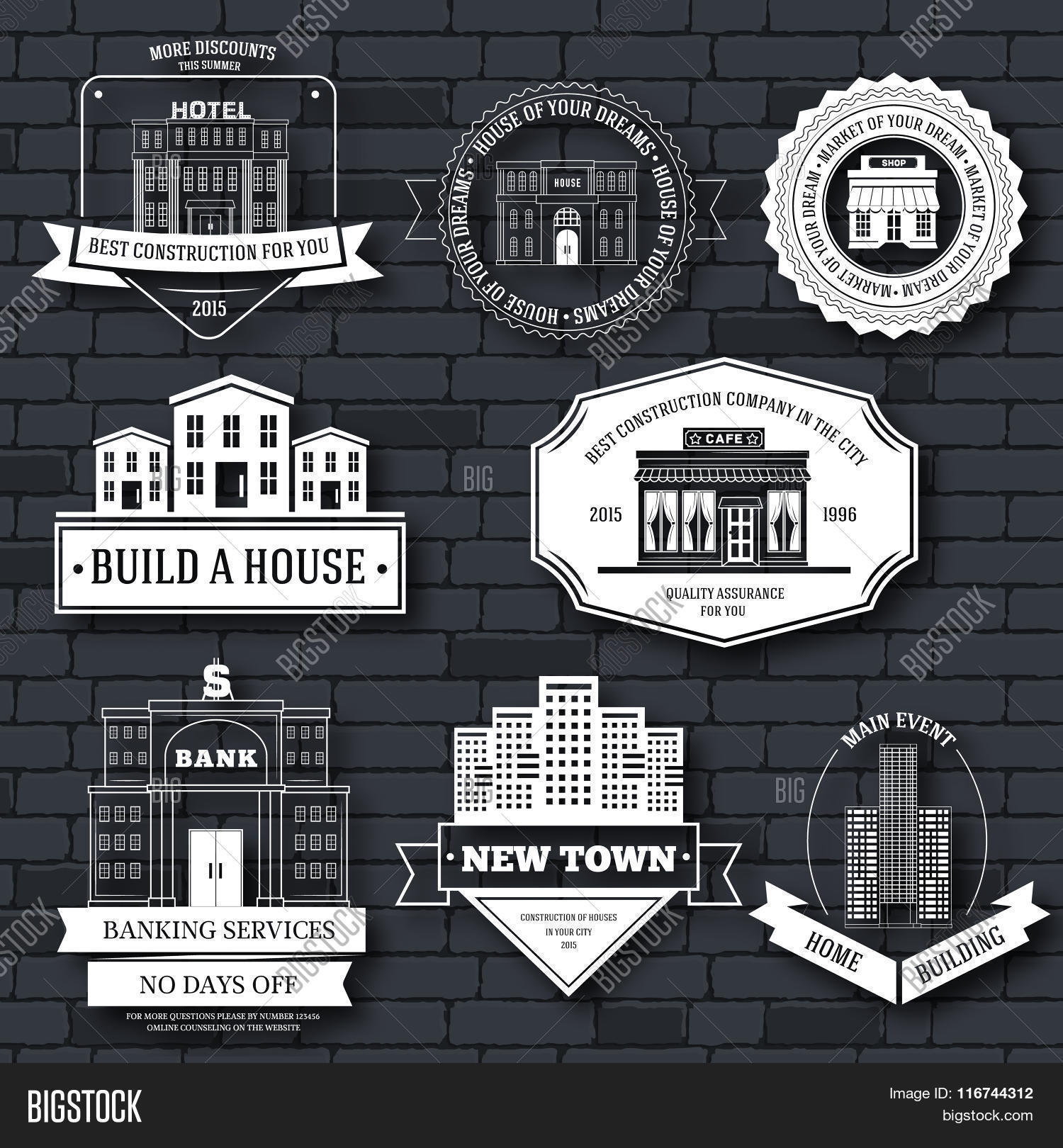 City Buildings Label Vector & Photo (Free Trial) | Bigstock