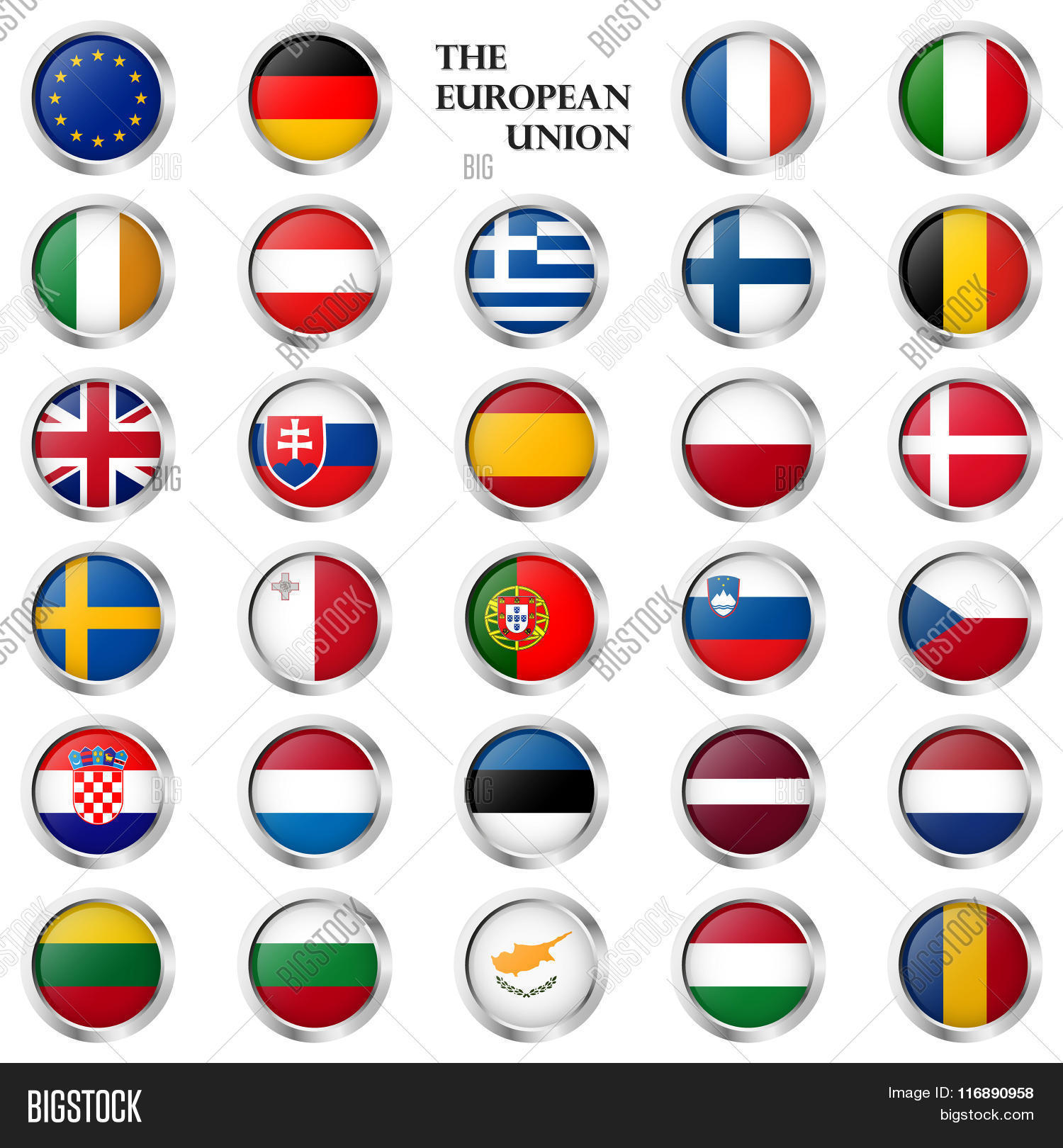 Eu Button Collection Vector & Photo (Free Trial) | Bigstock
