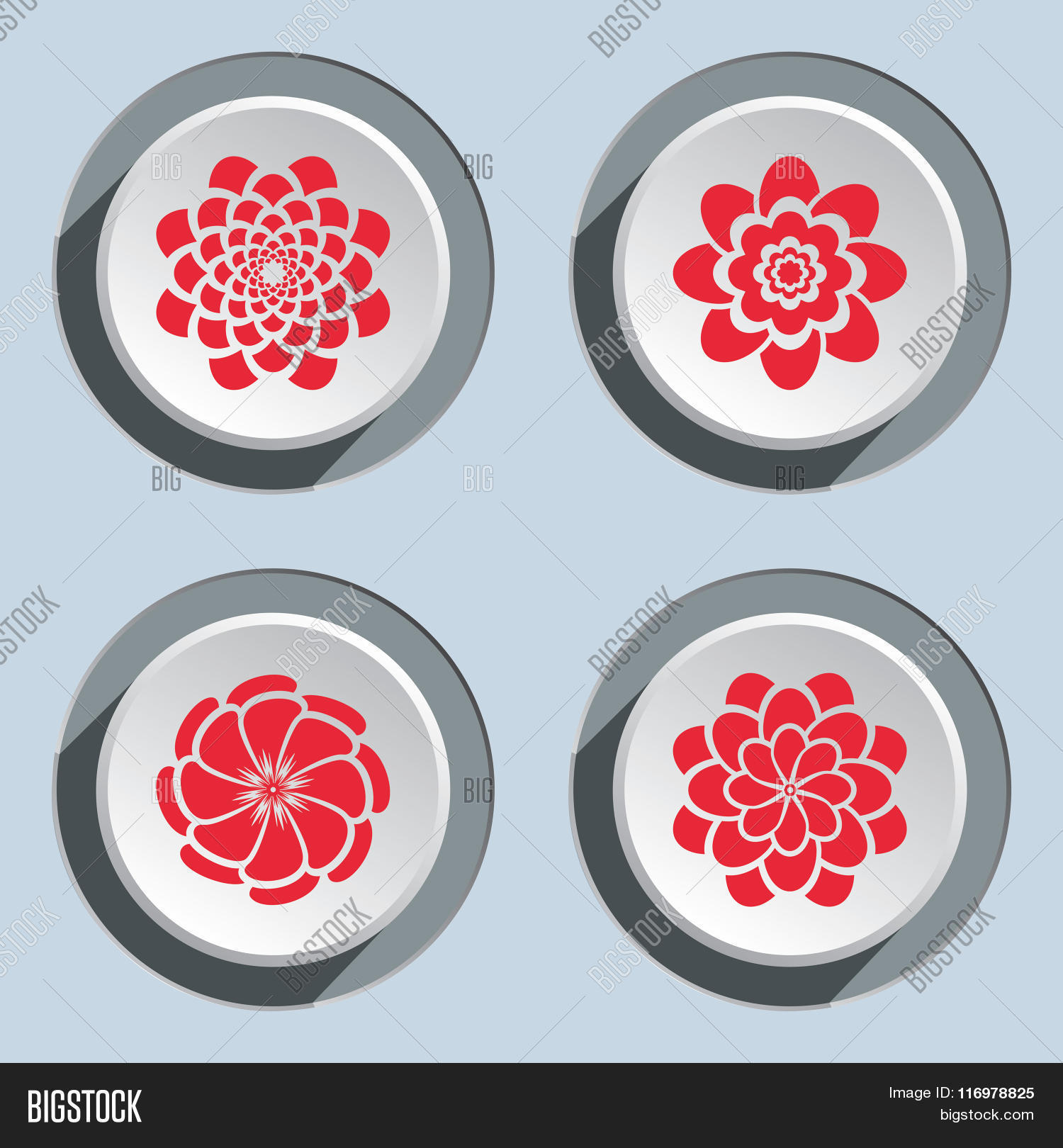 Flower Icon Set. Vector & Photo (Free Trial) | Bigstock