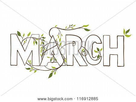 March. Lettering Vector & Photo (Free Trial) | Bigstock