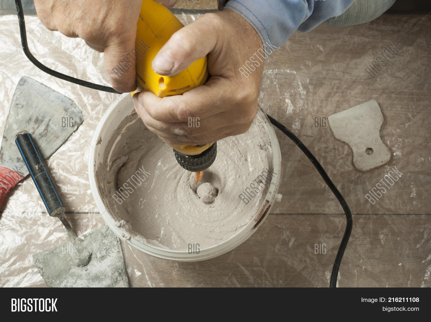 Mixing Plaster Image & Photo (Free Trial) | Bigstock