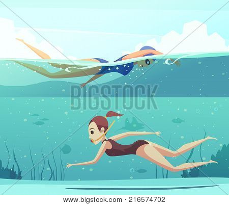 Woman Diving Into Water Images, Illustrations, Vectors - Woman Diving ...