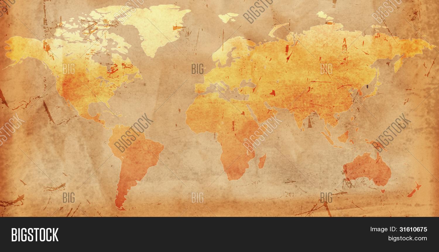 Vintage World Map Image & Photo (Free Trial) | Bigstock