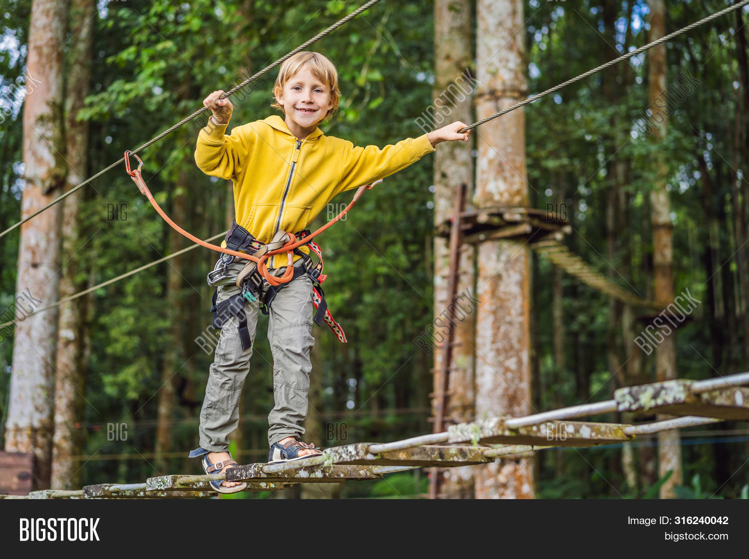 Little Boy Rope Park. Image & Photo (Free Trial) | Bigstock
